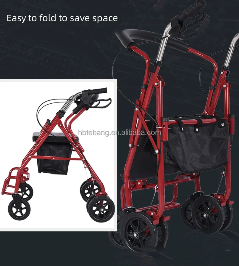 Elderly Shopping Trolley with Seat - Convenient & Durable