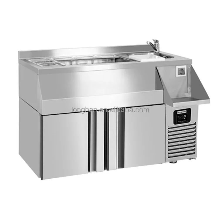 Stainless Steel Cocktail Station Bar Fridge with Adjustable Shelves ...