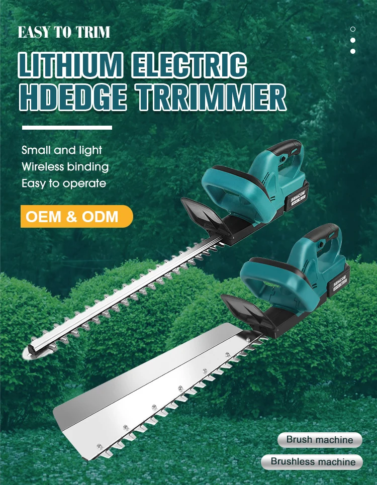 Portable 21v Rechargeable Cordless Electric Hedge Trimmer For Home Garden Pruning ...