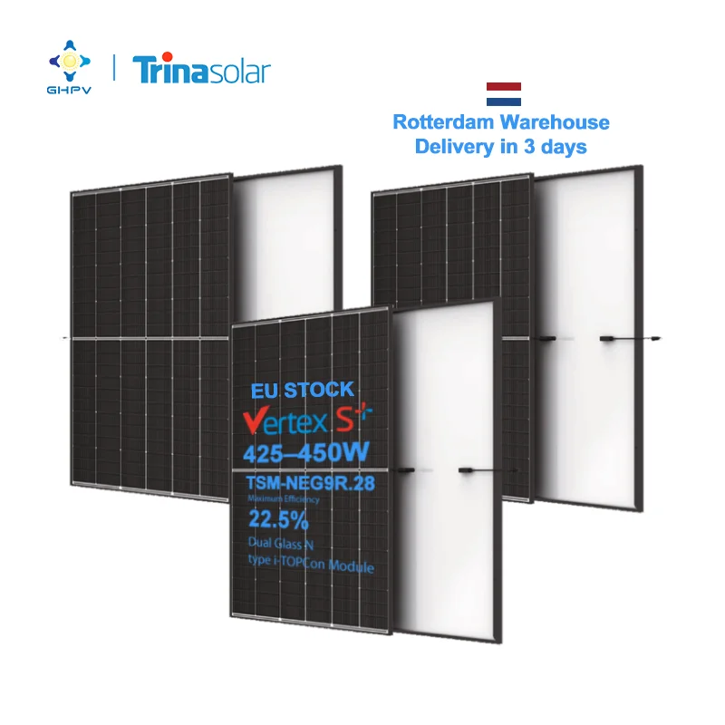 Trina Vertex N Bifacial Tsm-neg9r.28 425w 430w 435w 440w 445w 450w Black Frame Dual Glass N Type ...