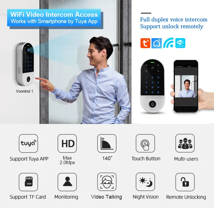New Products Smart Video Intercom Tuya Wifi Doorbell Video Intercom And ...