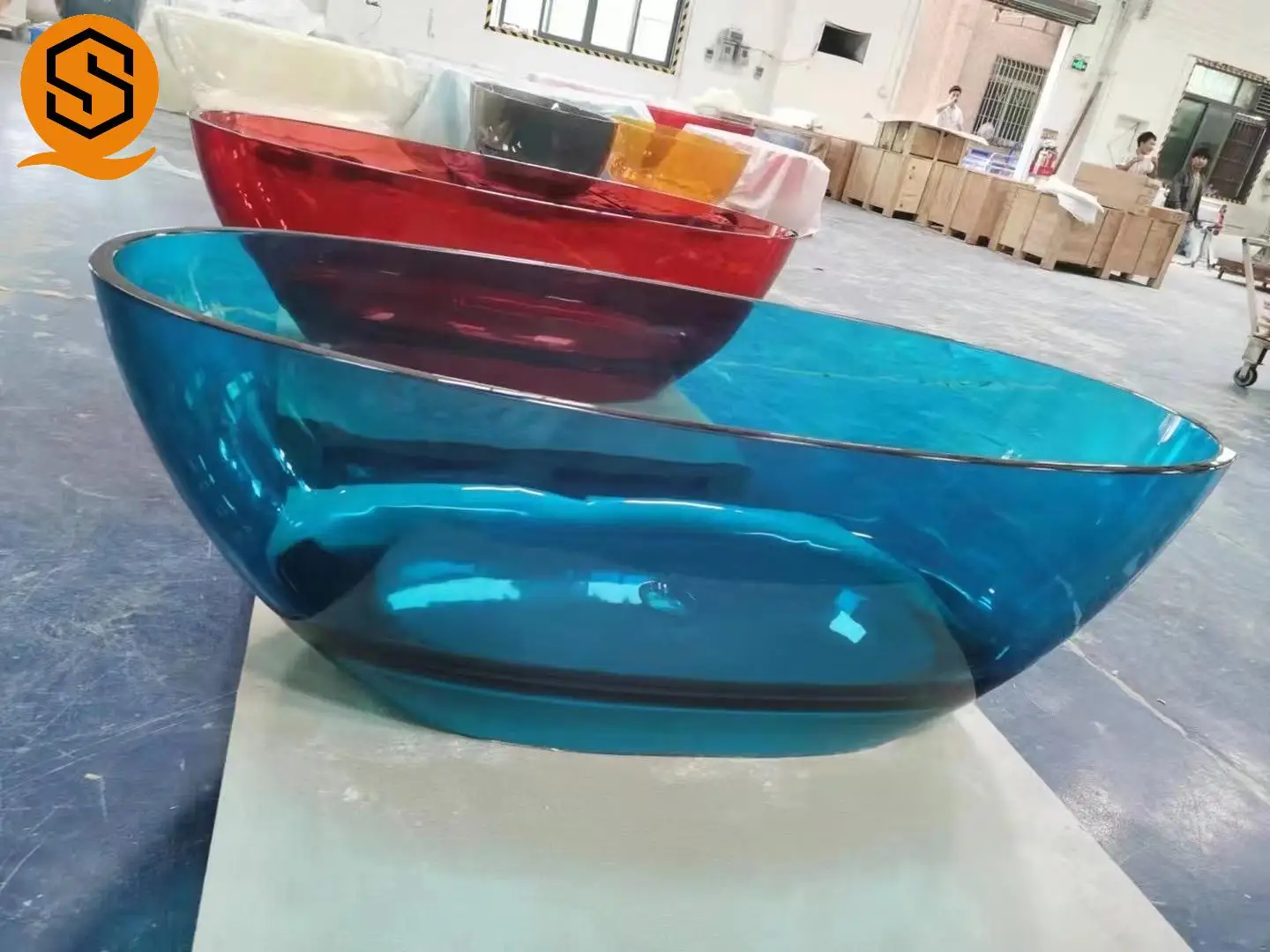 Luxury Transparent Resin Bathtub - Freestanding & Eco-friendly