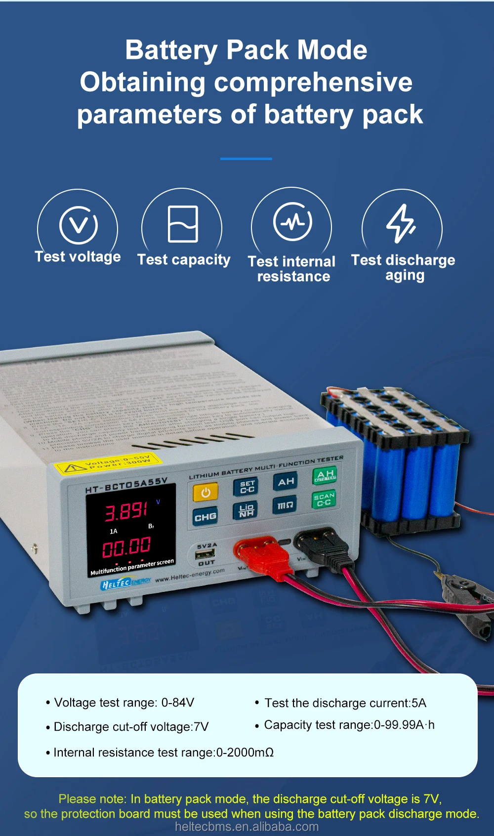 Lithium Battery Pack Comprehensive Tester - 5A 84V