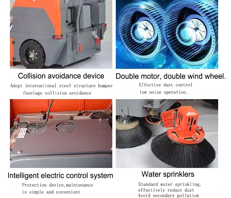 Pb155f Industrial Electric Cab Floor Sweeper Driving Type Road Sweeper ...