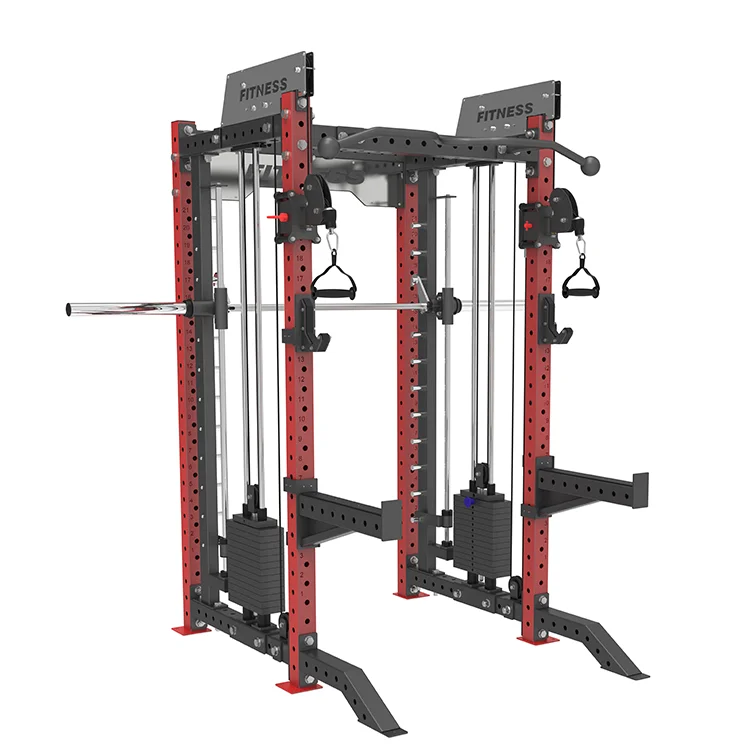 Gym Equipment Asj-d001functional Squat Rack Combo Smith Cable Crossover ...