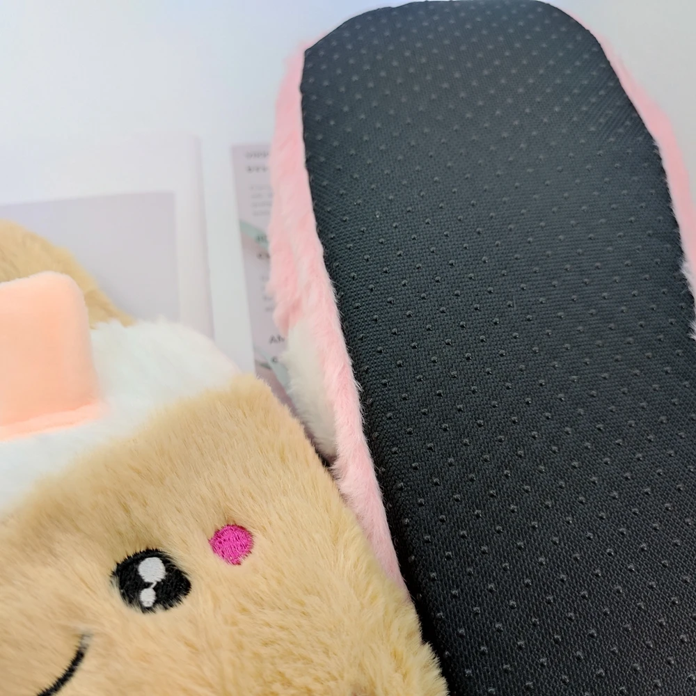 New Design Boba Milk Tea Plush Slippers Bubble House Warm Furry Slides ...