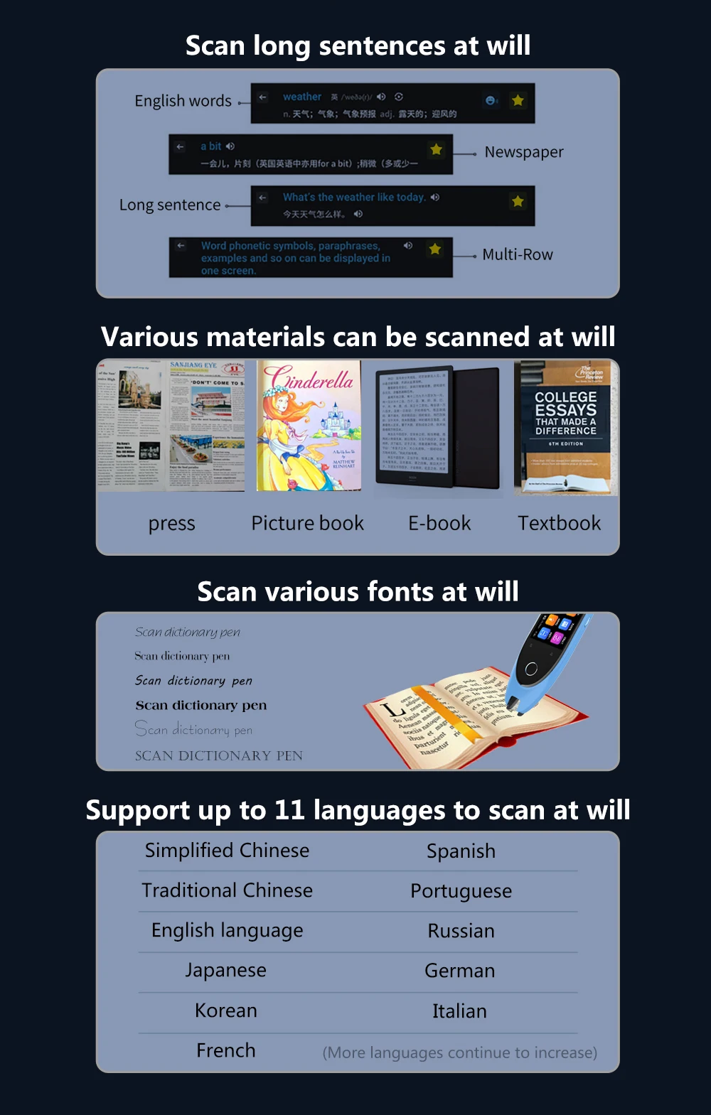 S50 Translation Pen - Advanced Scan & Voice AI Translator