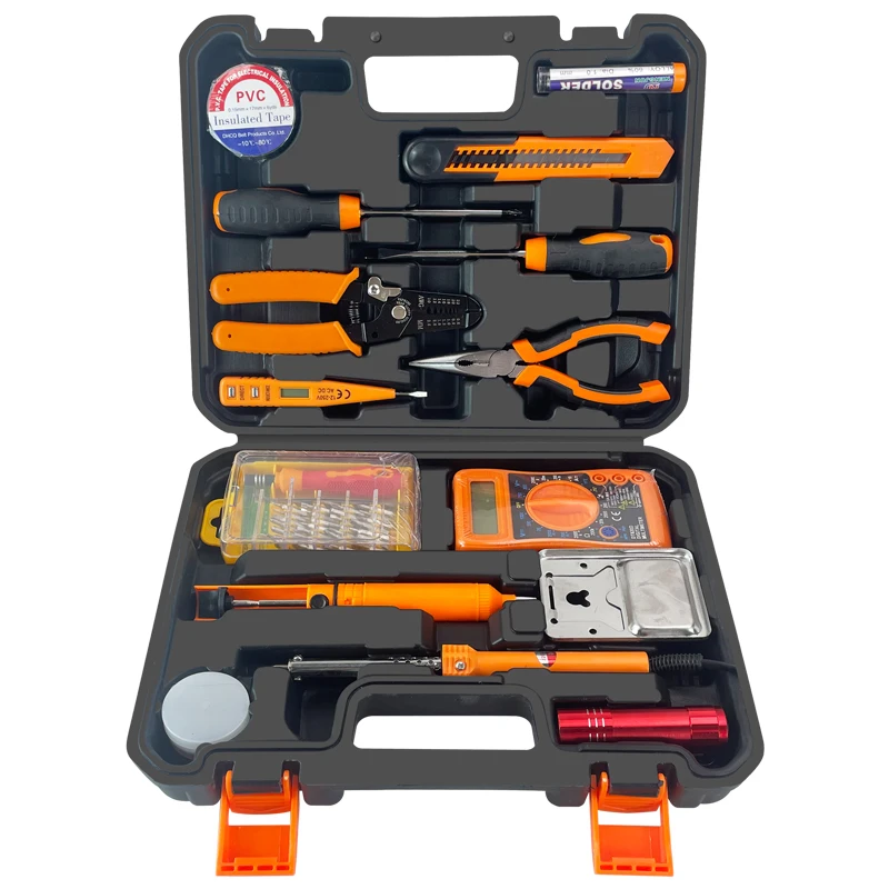 Solude 50PCS Electrical Tool Box Set - Heavy Duty & Portable
