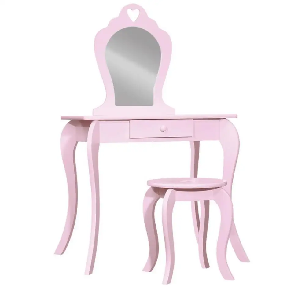 Low Moq Children Pink Princess Dressing Table Wooden Toddler Kids ...