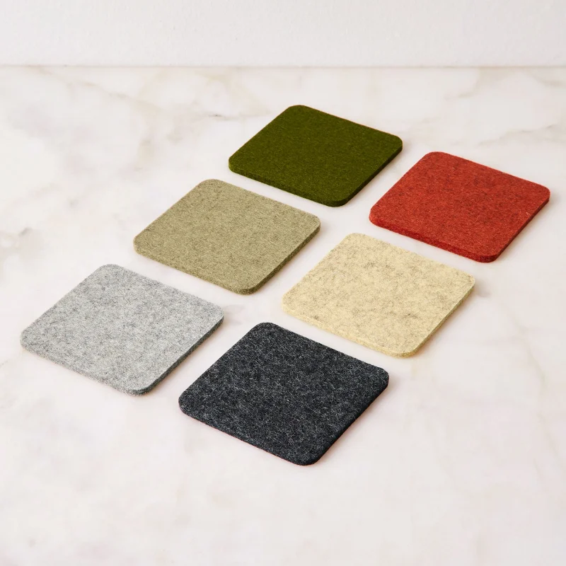 Customized Felt Coasters Set Of 6 Water Absorbent Heat-resistant Felt ...