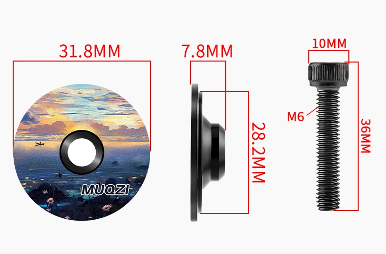 Muqzi Custom Bicycle Stem Cap Mtb Road Bike Headset Cap Aluminum Alloy ...