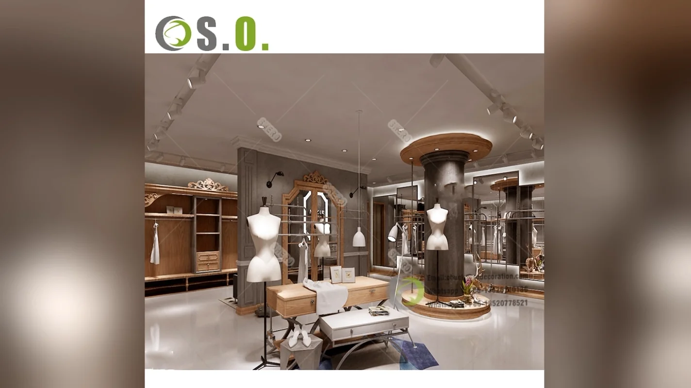 Wooden Cloth Shop Counter Table Design Hello Kitty Showcase Clothing ...