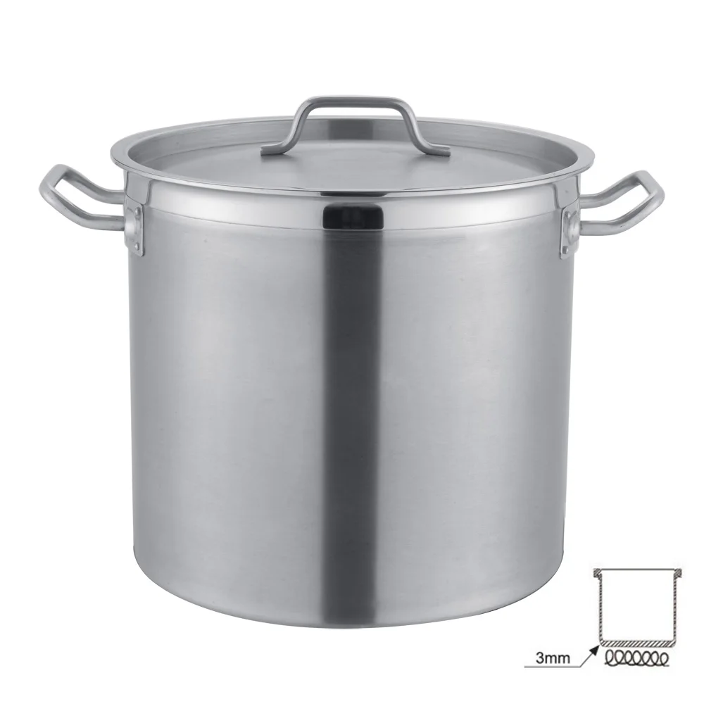 Stainless Steel Deep Stock Pot With Sandwich Bottom With Lid Cookware ...
