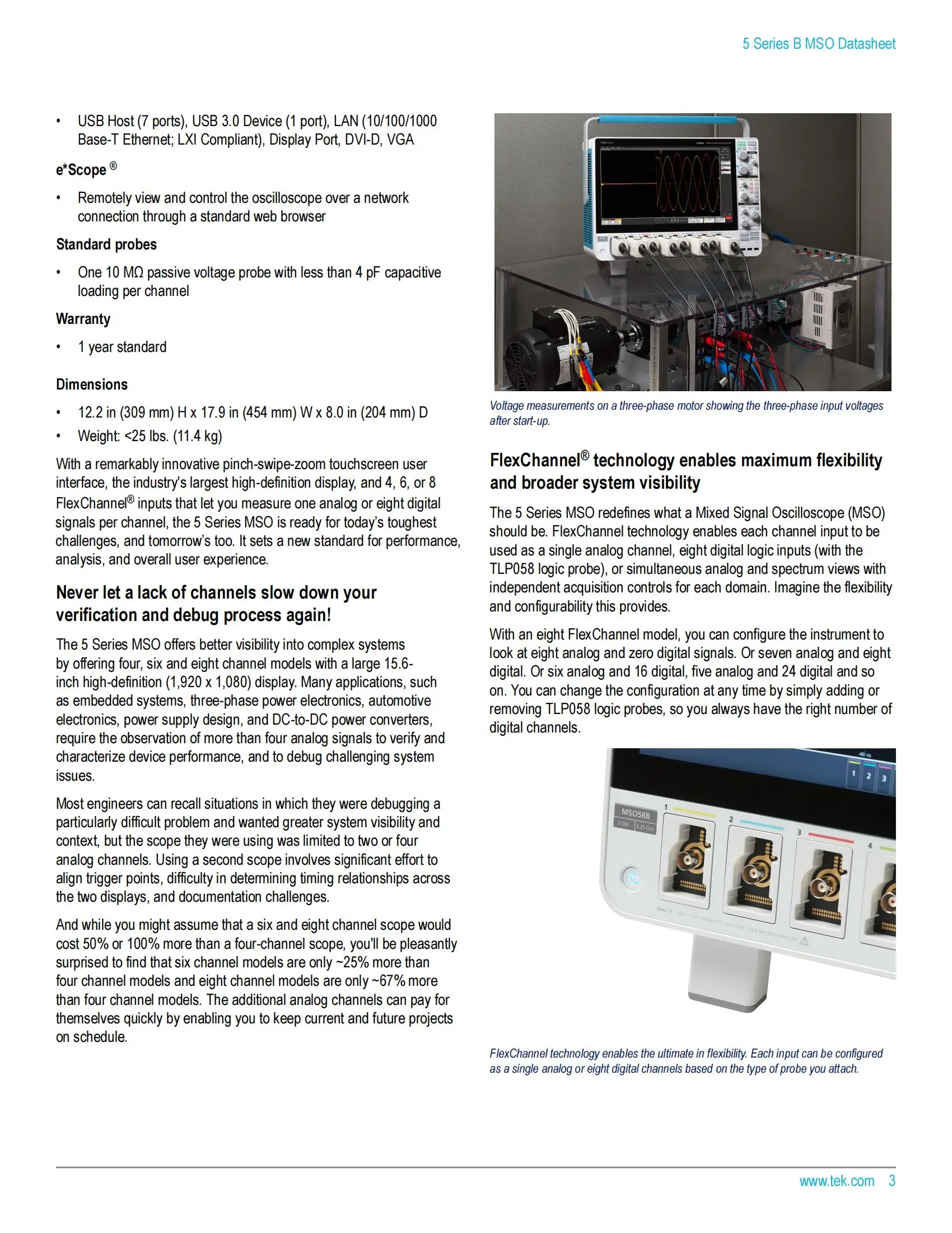 Tektronix MSO58B 50 MHz/ 2 GHz 4/32 Channels 5 Series B MSO Mixed ...