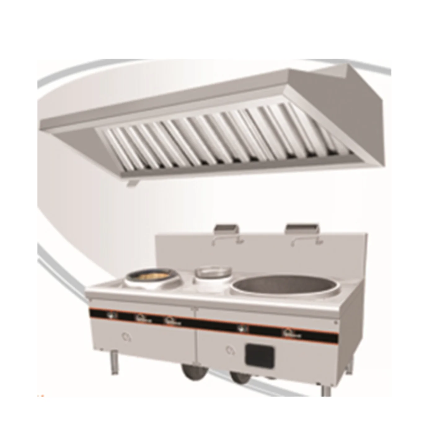 Stainless steel Kitchen suction smoking machine kitchen exhaust hood ...