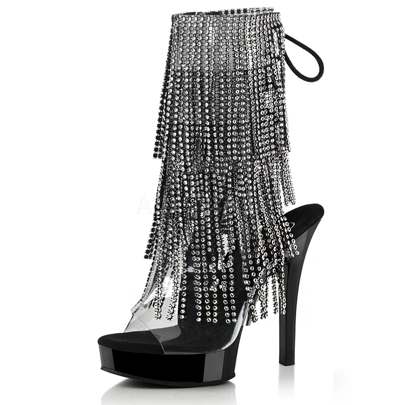 Exotic Dancer Boots by Nianzheni - 13cm Platform Open Toe