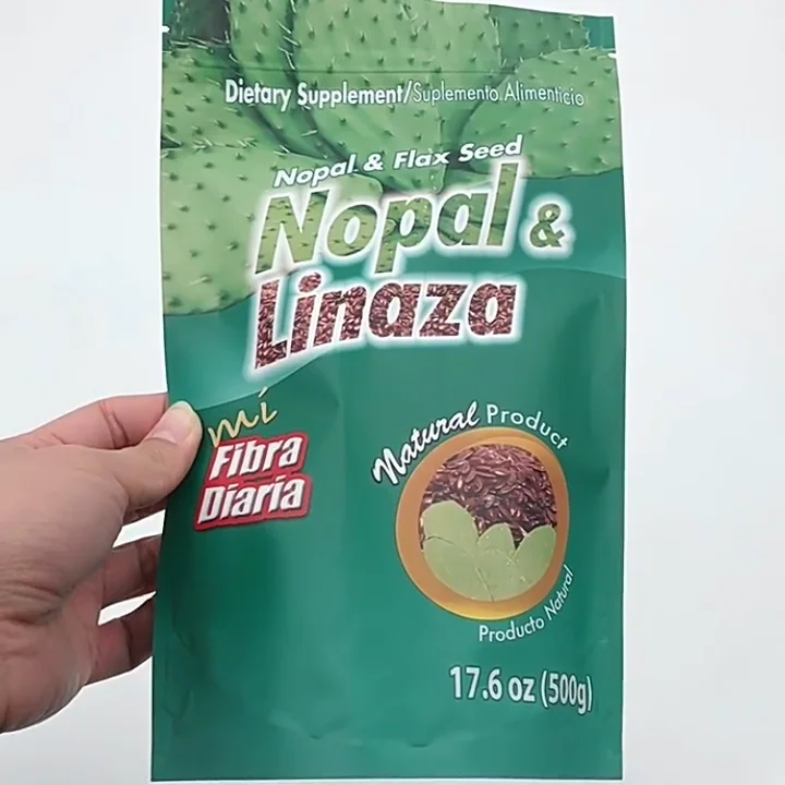 Custom Printed Nopal & Flax Seed Packag With Zipper Stand Up Pouch ...