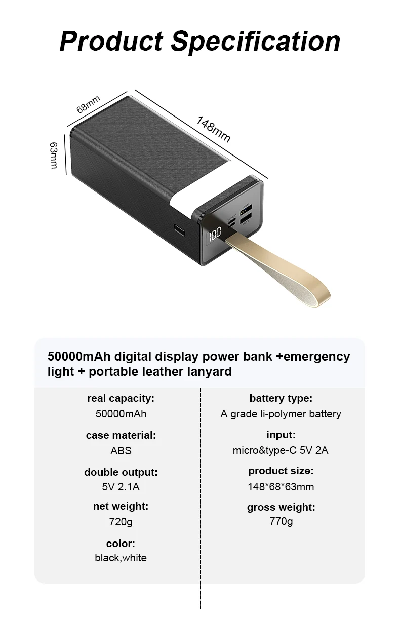 New Top Selling 40000mah Powebank 50000mah Mobile Phone Power Bank High ...