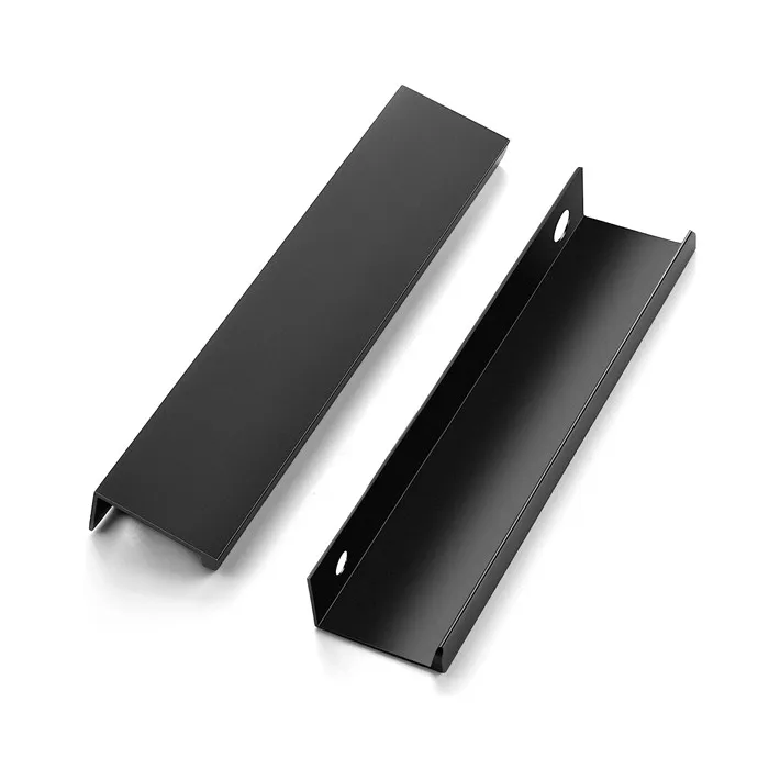 Silver Concealed Hidden Finger Pull Handles - Aluminum