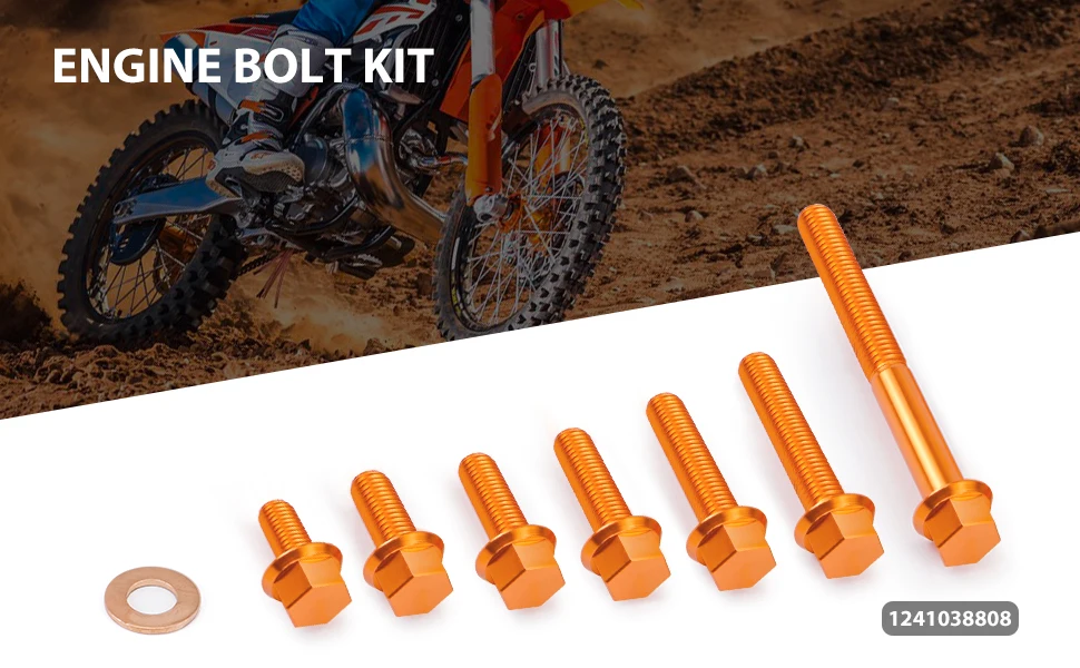 Nicecnc Billet Aluminum Dirt Bike Parts - Orange Engine Bolts Kit for ...