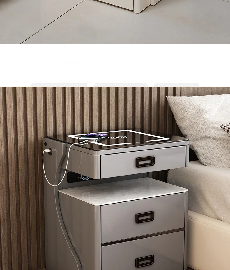 Smart Bedside Table Safe Integrated Simple Modern Bedroom Storage ...