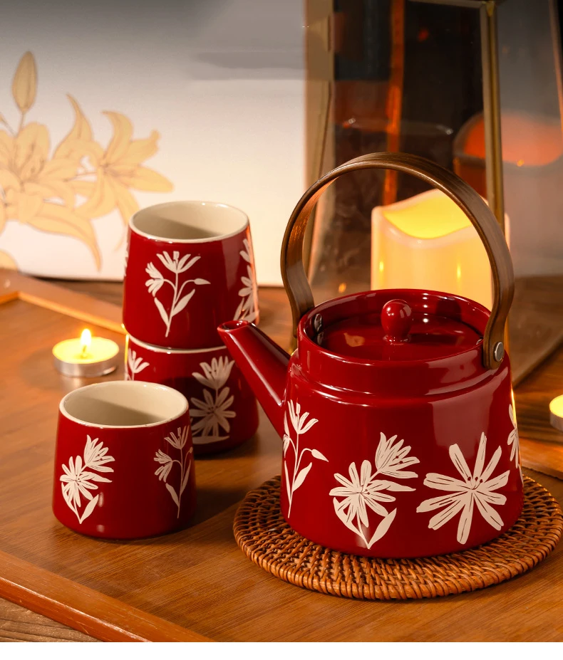 Chinese Tea Set Ceramic Teapot and Cup Set Afternoon Tea Set Luxury ...