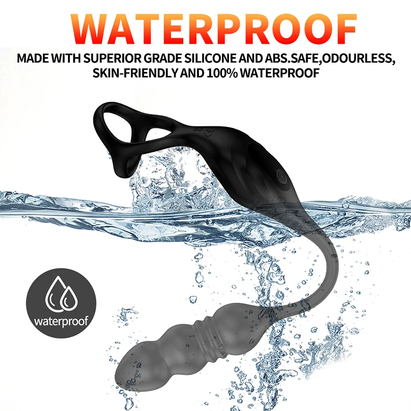 Thrust & Vibration Modes Cock Rings Remote Control Vibrator Prostate ...