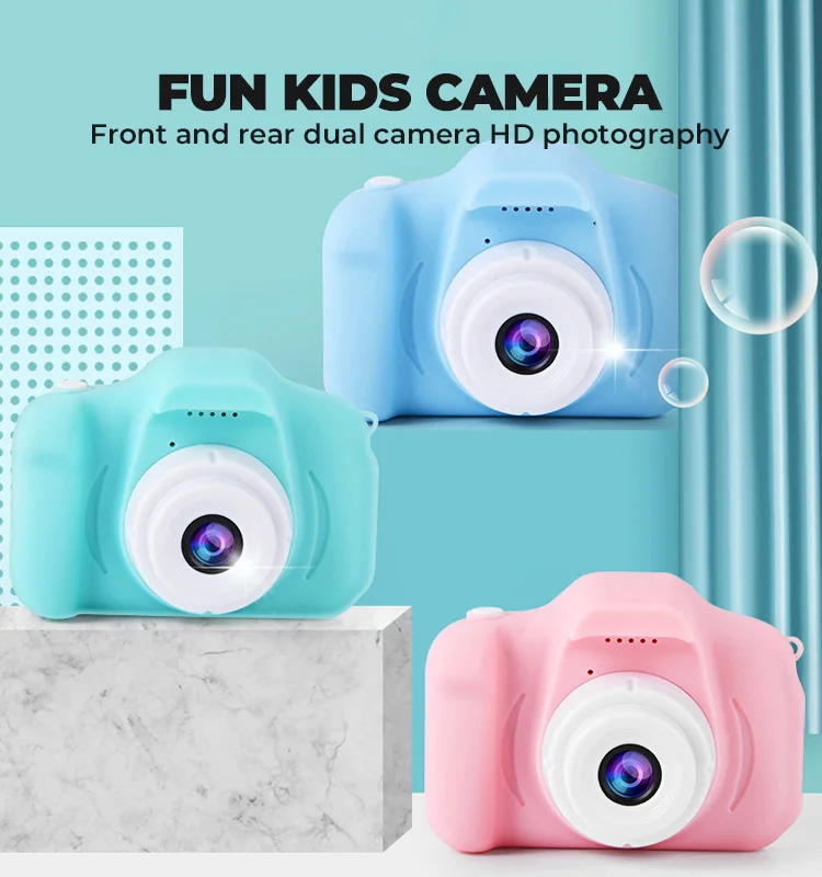 Cute Cartoon Kids 2.0 Inch Digital Camera Built-In Games Instant Camera ...