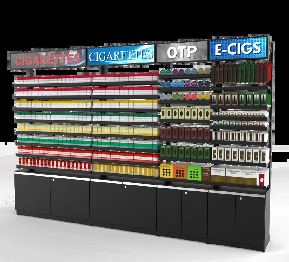 Custom Stand Display Cigarette Pusher Tobacco Cigarette Display ...