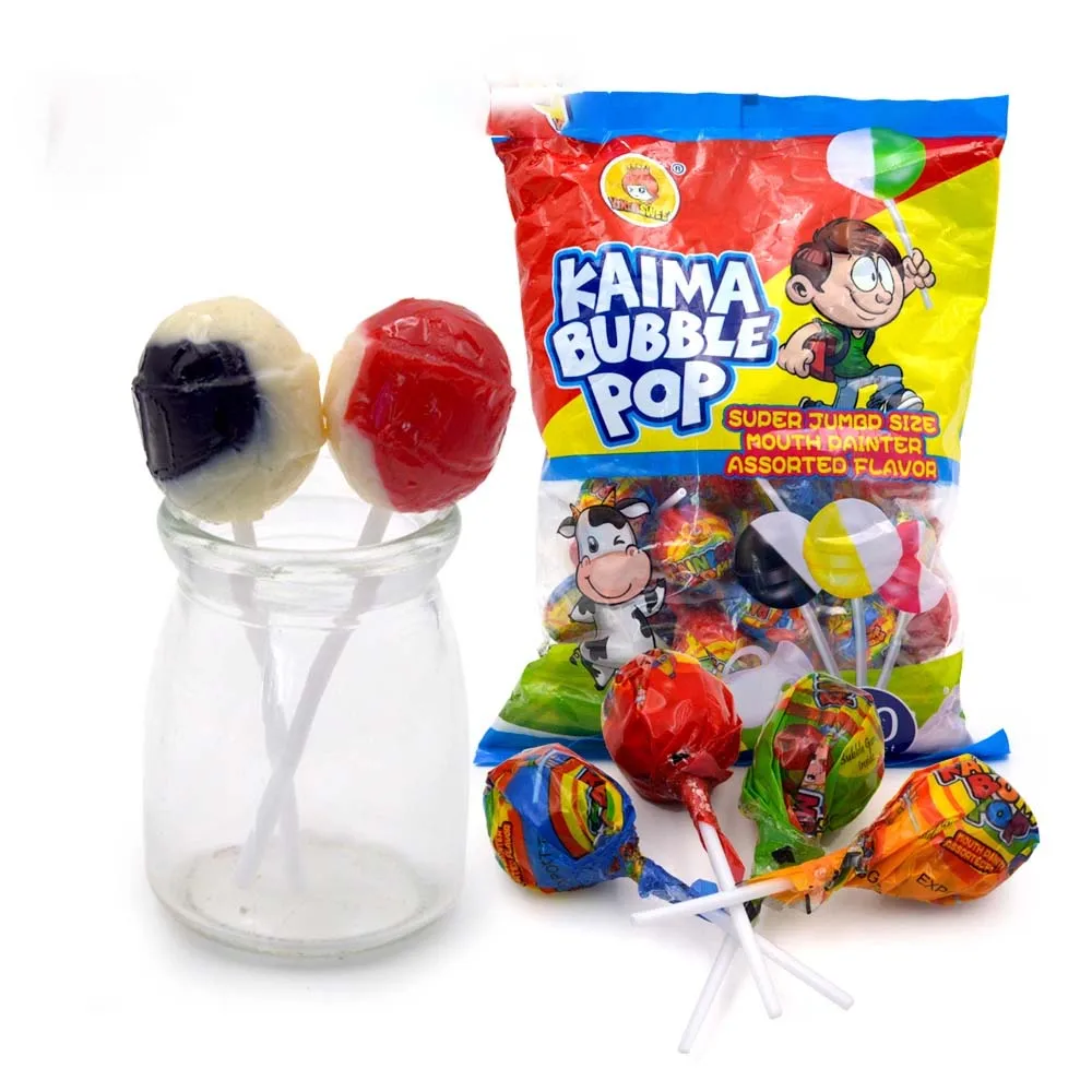 OEM Halal Pin Pop Bubble Gum Lollipop Candy - Multi-colored