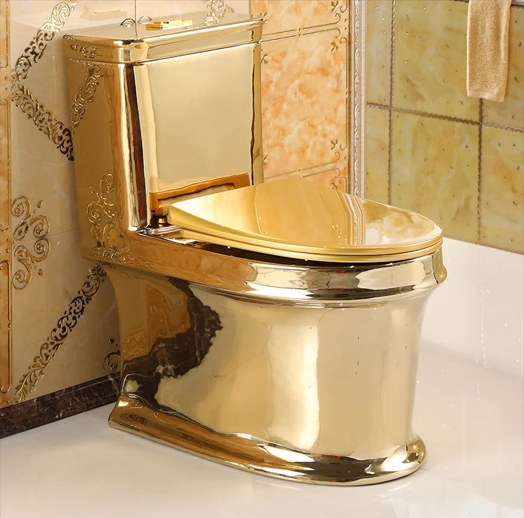 Bathroom Ceramic Sanitary Ware Golden Color Toilet Gold Wc Toilet For ...