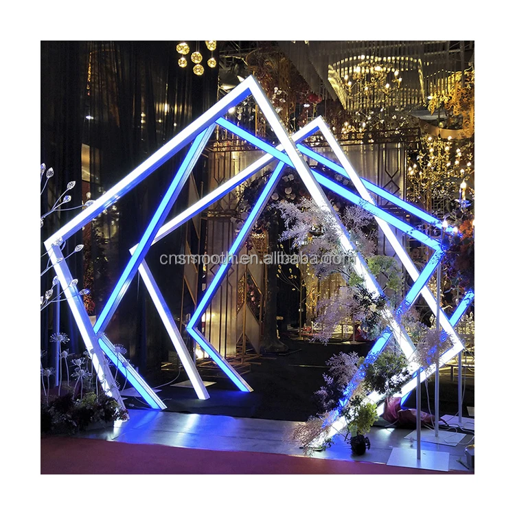 2024 New Design Led Wedding Backdrop Square Picture Photo Frame Arch ...