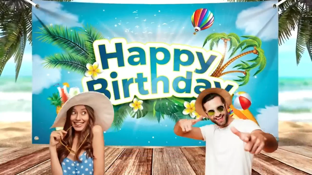 Custom Polyester Fabric Birthday Party Stage Backdrop Banners Full ...