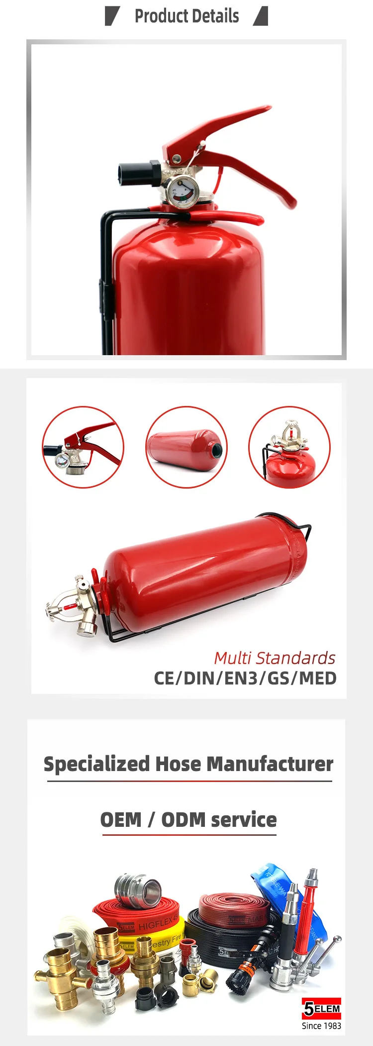 Dry Powder Portable Fire Extinguisher Firefighting Equipment For ...
