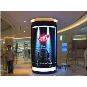 4k Indoor Flexible Cylindrical Led Single Sign Display Column Custom ...