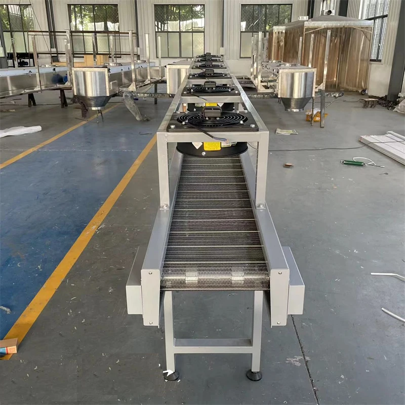 Stainless Steel Wire Mesh Belt Conveyor Cooling Conveyors with Fans