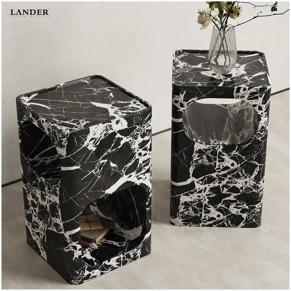Modern marble night stand bedside table Custom Design Sofa Cubic luxury ...