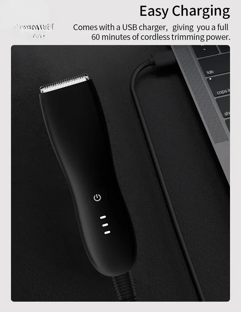 Electric Body Pubic Hair Trimmer For Men Balls Shaver Clipper Groomer ...