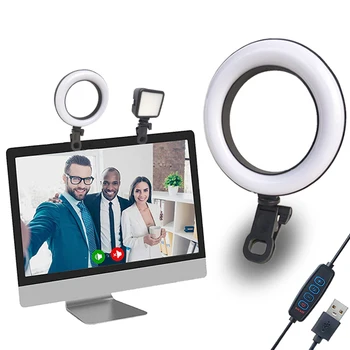 Computer Ring Light For Video Conferencing Lighting Clamp Mount Desk ...