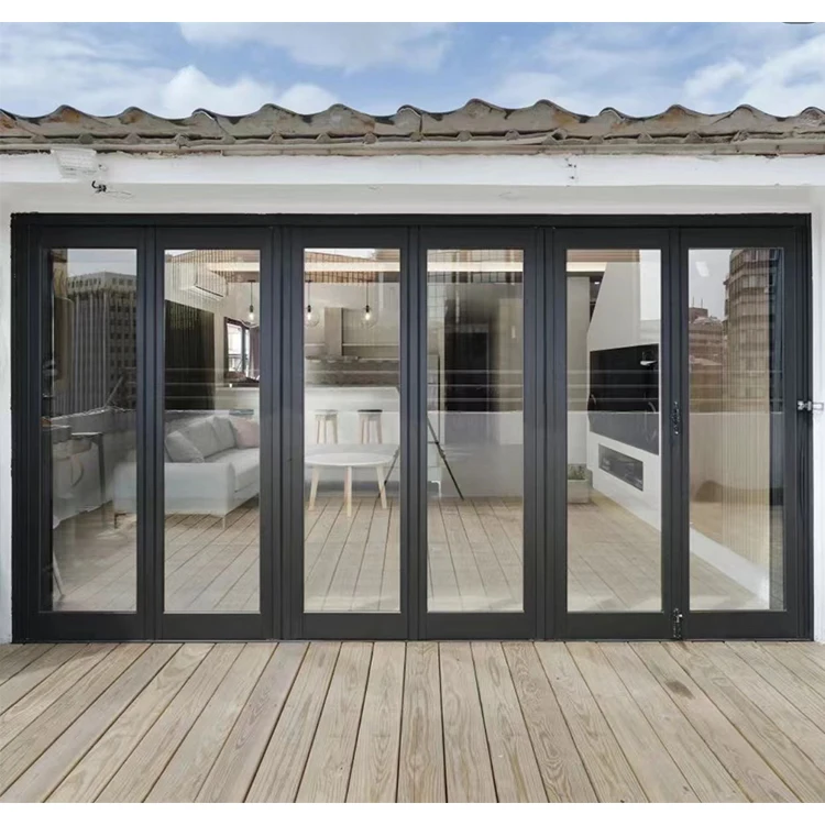 Exterior Frameless Movable Glass Partition Full Open Aluminum Folding ...