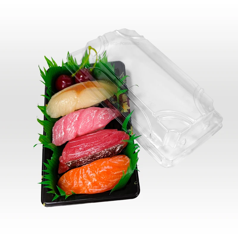 Japanese Style Transparent Plastic Disposable Takeout Sushi Tray with ...
