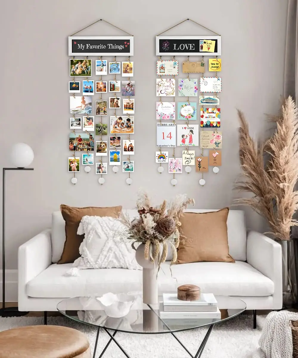 Picture Frames Photo Hanging Display Board Wood Rustic Frames Wall ...