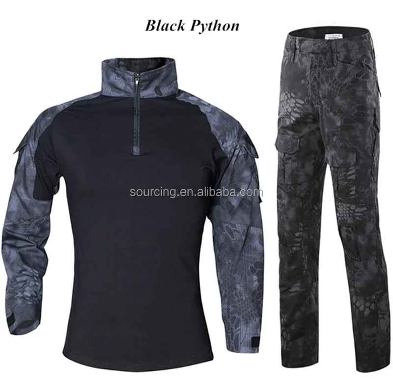 Black Color Tactical Combat Uniform Usmc Operational Gear Frog Suit ...