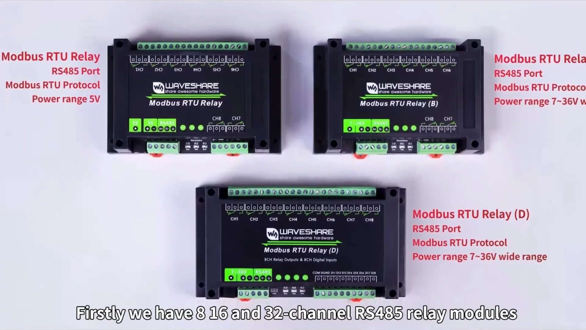 Waveshare Industrial Modbus Rtu 8-ch Relay Module With Rs485 Interface Multi Isolation ...