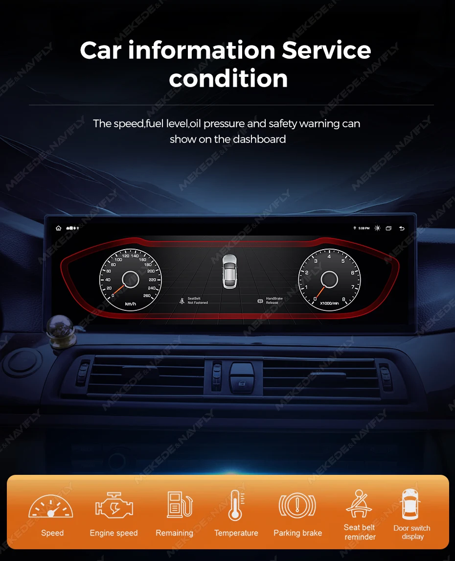 Mekede MNL 8 Core 8+256GB QLED Screen BT 5.0 Car DVD Player Video ...