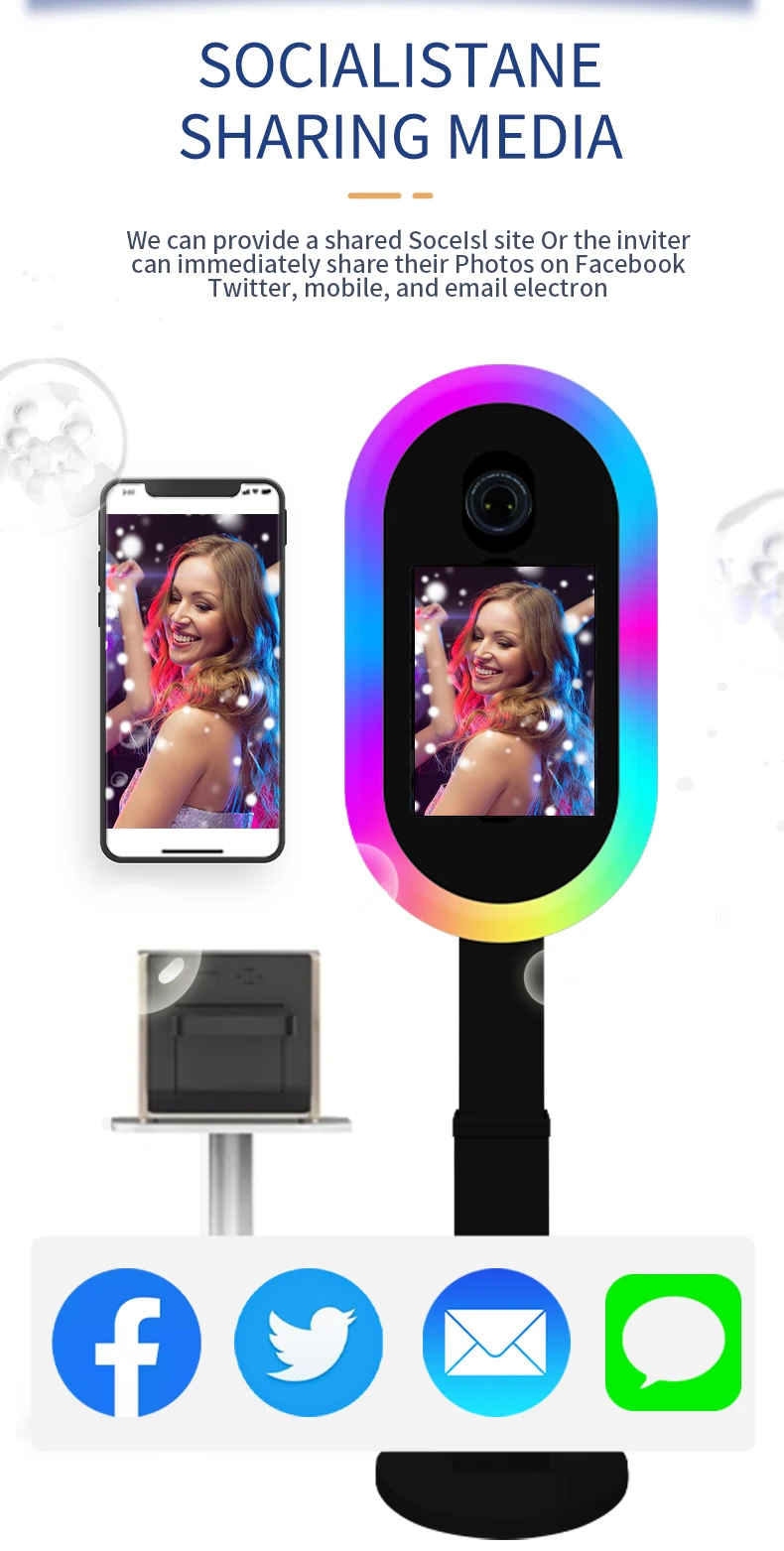 New Oval Faceplate Photo Booth Rgb Light Photobooth 9.7 10.5 12.9inch ...