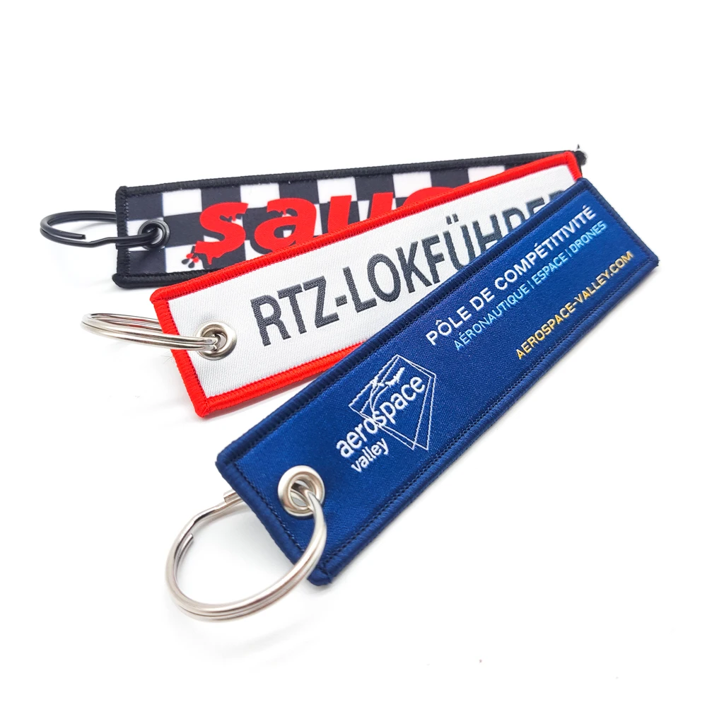 Customized Nylon Webbing Double-sided Logo Wristband Keychain - Buy ...