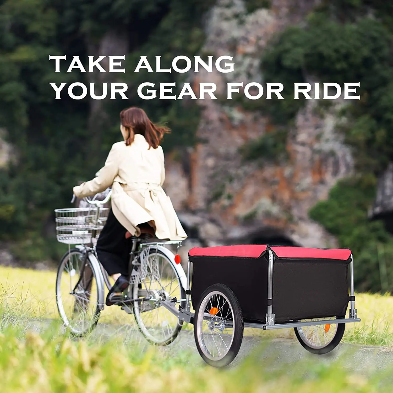 Folding Bicycle Cargo Trailer Bike Luggage Trailer With Quick Release ...