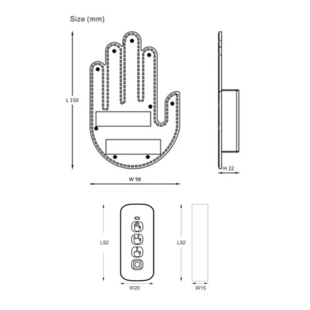 Factory Customized Newest Middle Finger Light For Universal Car Window ...