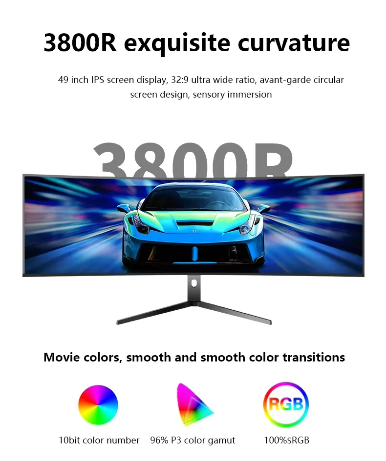 OLED 49inch Gaming Monitor - High Definition & Adjustable Stand
